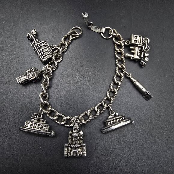 Unknown | Jewelry | Vintage Transportation Theme Charm Bracelet Silver ...